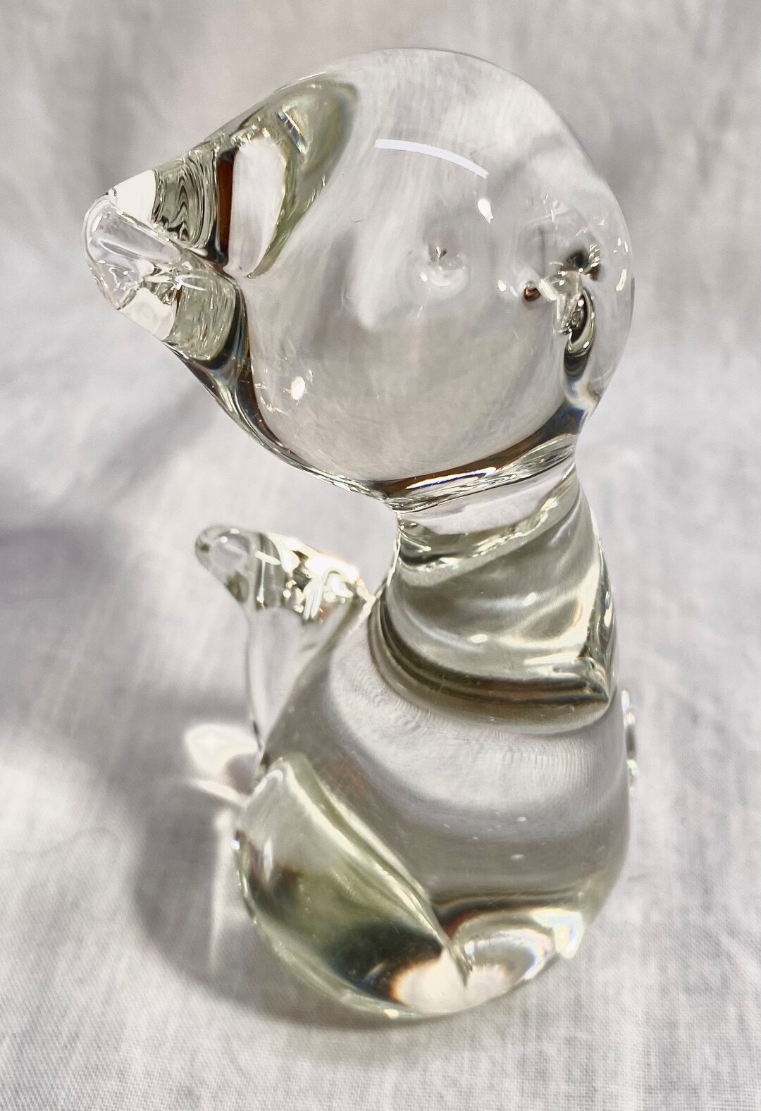 Vintage Murano Solid Glass Cat Paperweight - Etsy