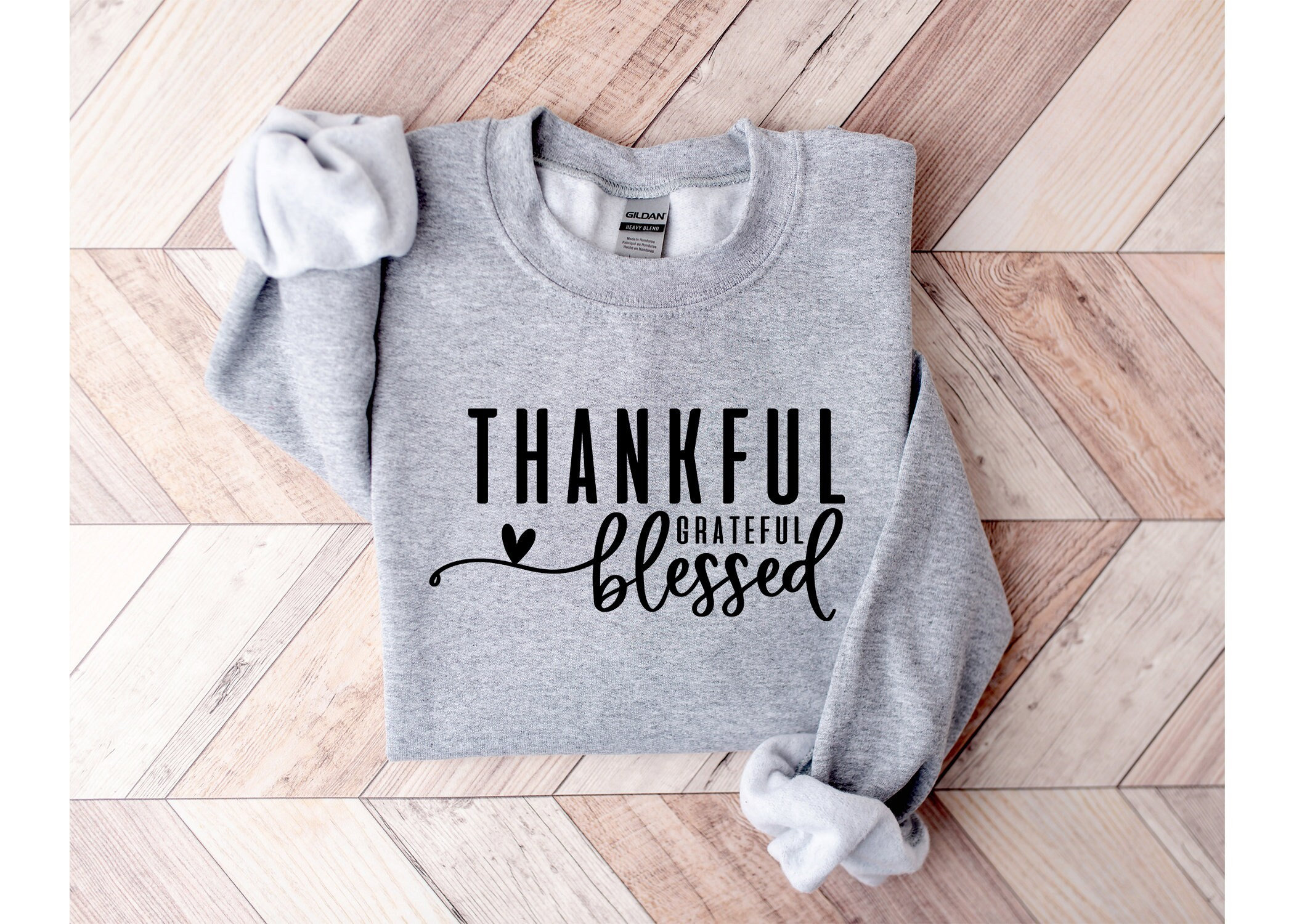 Thankful Grateful Blessed Sweatshirt, Thanksgiving Sweatshirt, Fall ...