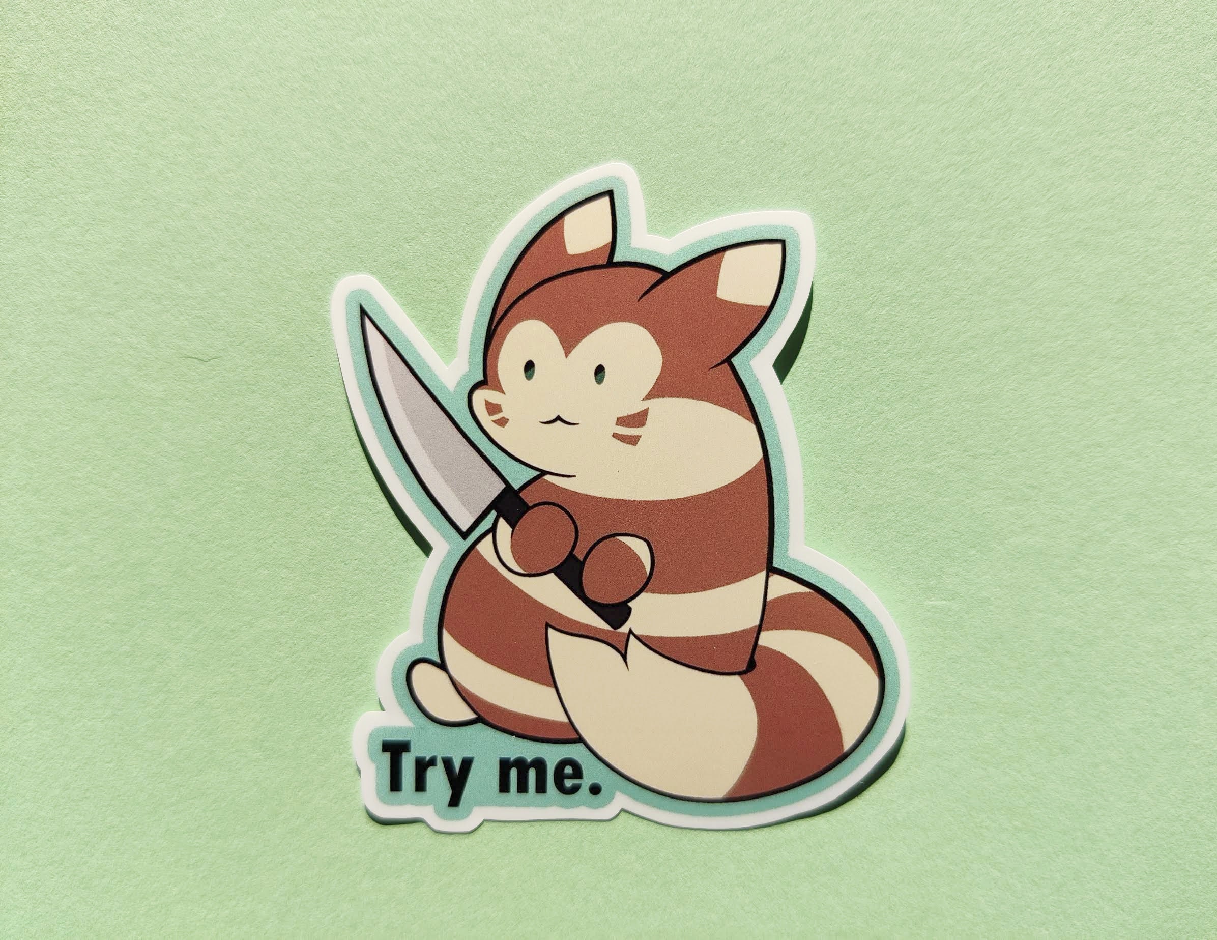 Furret Sticker: With a Knife - Etsy