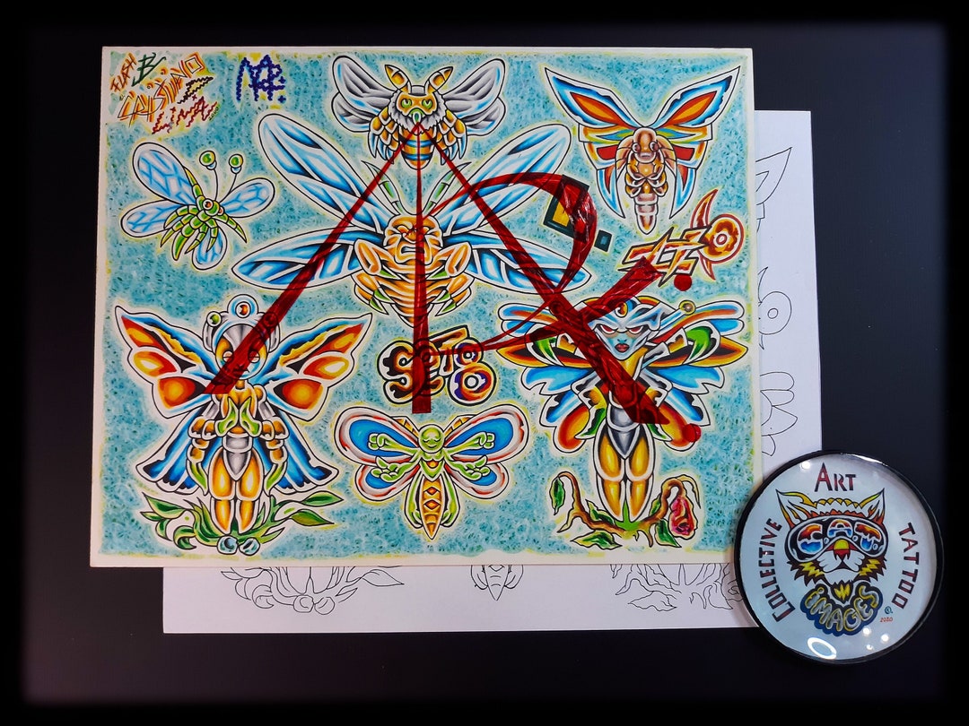 Original KILLER BEE Tattoo Flash Collective Art Tattoo - Etsy