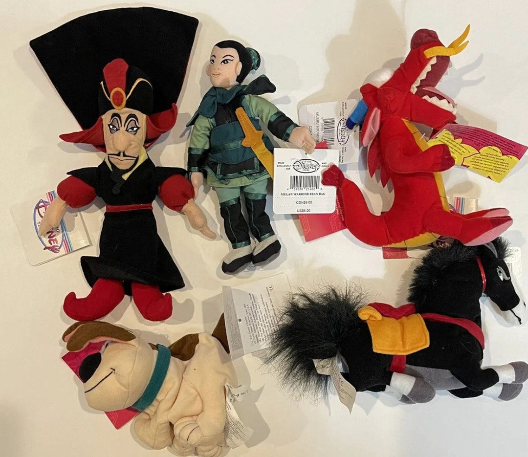 Disney Store Mulan Little Brother Dog & Khan Horse Mushu Jafar Warrior ...