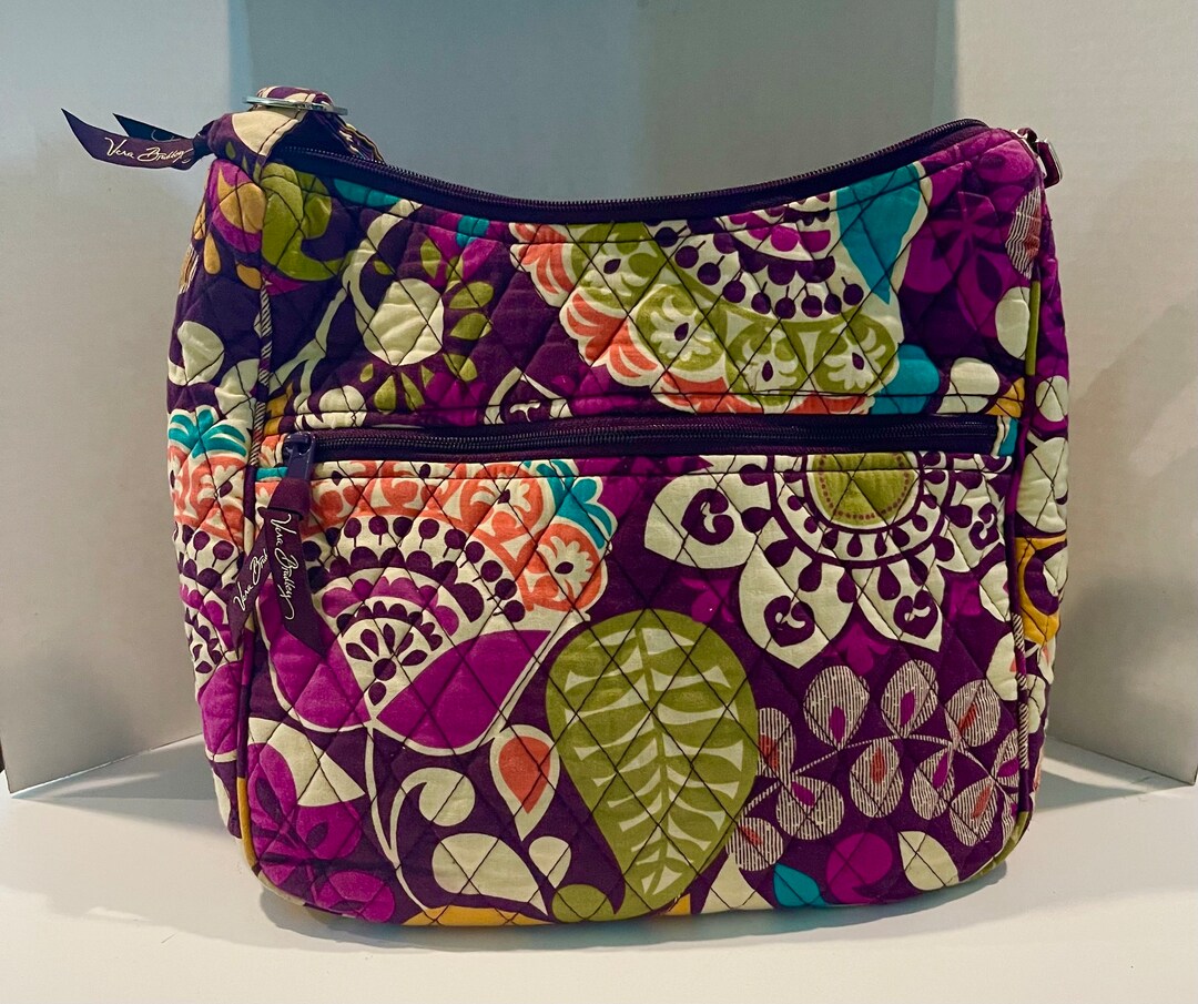 Vera Bradley Plum Crazy Purple Floral Crossbody Shoulder Bag Purse - Etsy