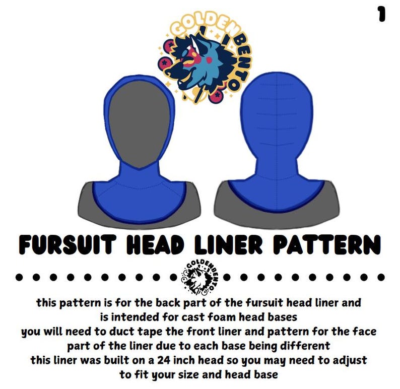 Fursuit Head Liner Pattern - Etsy