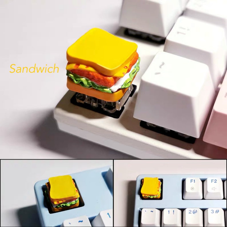 American Food Artisan Keycaps Cute Hamburger Resin Keycap Set Gifts - Etsy