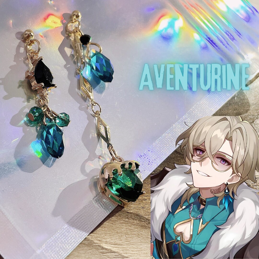 Aventurine Honkai Star Rail Inspired Anime Earrings Cosplay ...