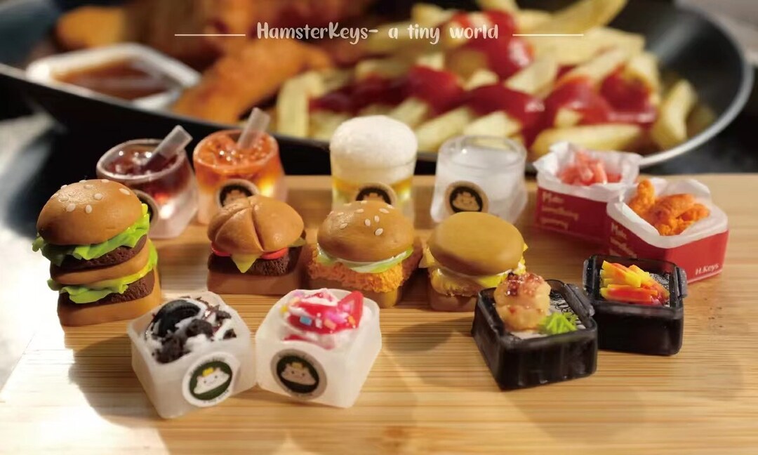 Artisan Fast Food Japanese Keycaps Cute Hamburger/ice Cream/fried ...
