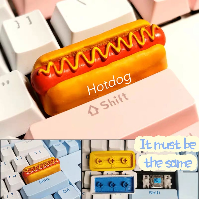 American Food Artisan Keycaps Cute Hamburger Resin Keycap Set Gifts - Etsy