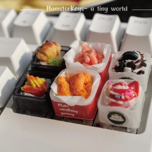 Artisan Fast Food Japanese Keycaps Cute Hamburger/ice Cream/fried ...