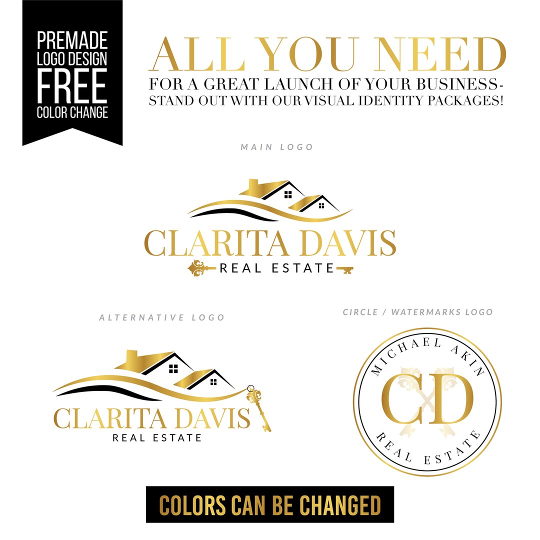Real Estate Logo Design Realtor Logo Real Estate Agent Logo House Key ...