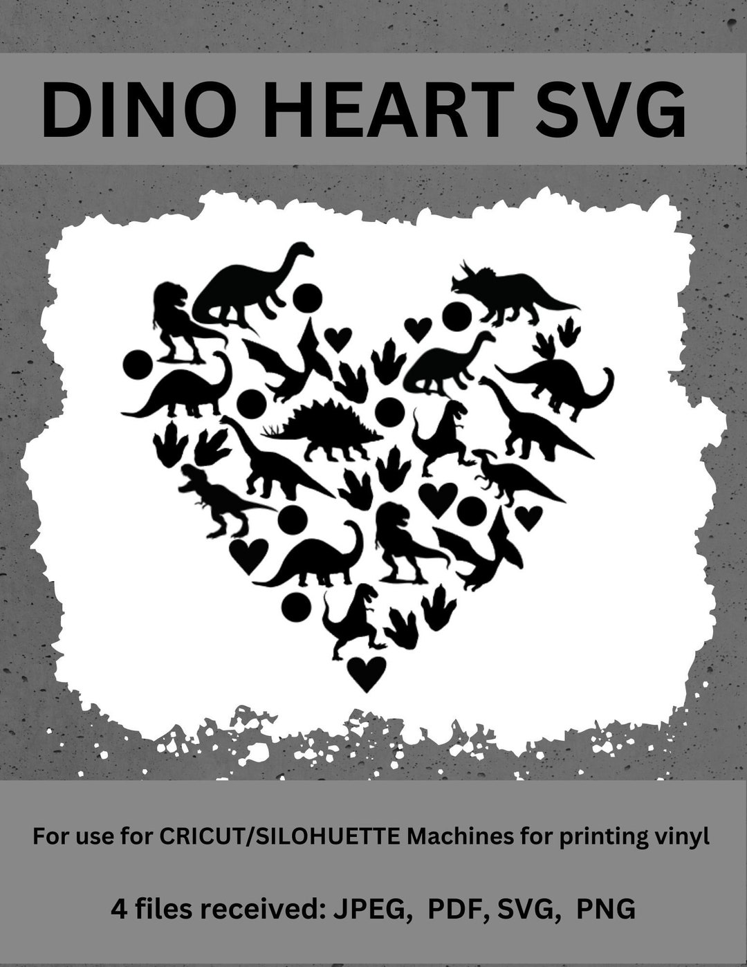 Dino Heart SVG for Cricut/silohuette Vinyl Machines - Etsy