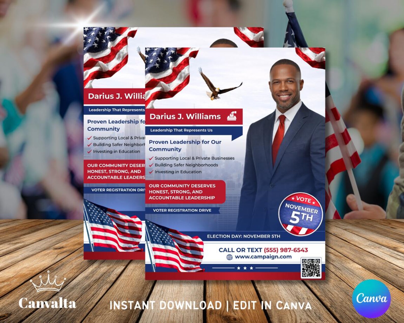 Editable Election Flyer Template | Canva, Political Campaign Ad - Etsy