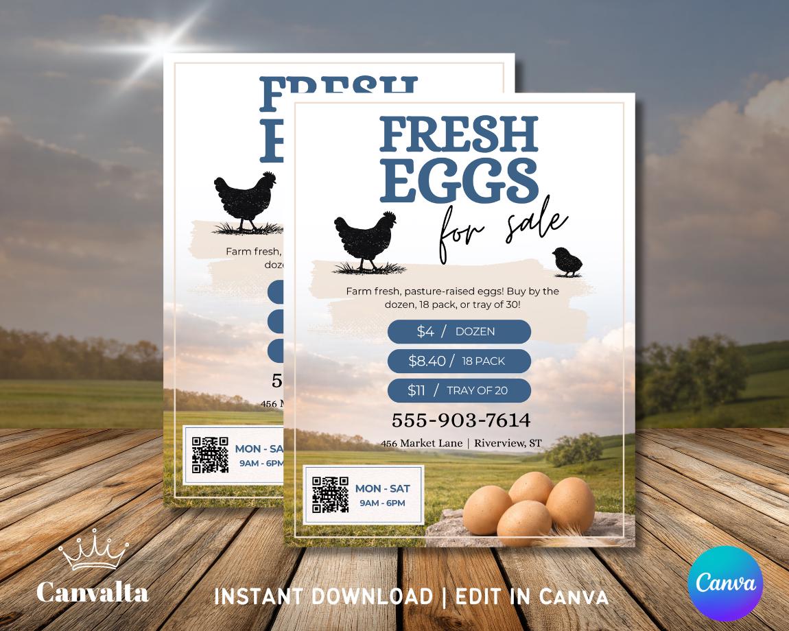 Editable Fresh Eggs for Sale Flyer | Eggs for Sale Sign | Farm Fresh ...