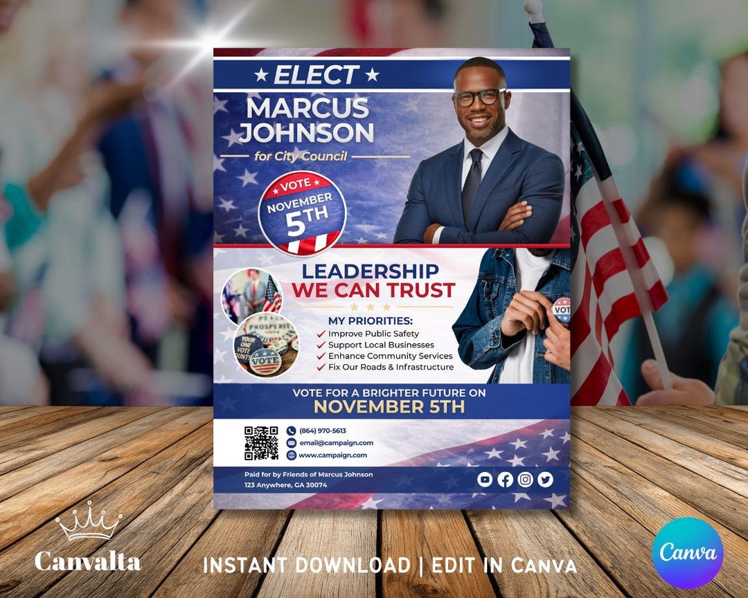Editable Campaign Flyer | Political Flyer Template | Vote Flyer ...