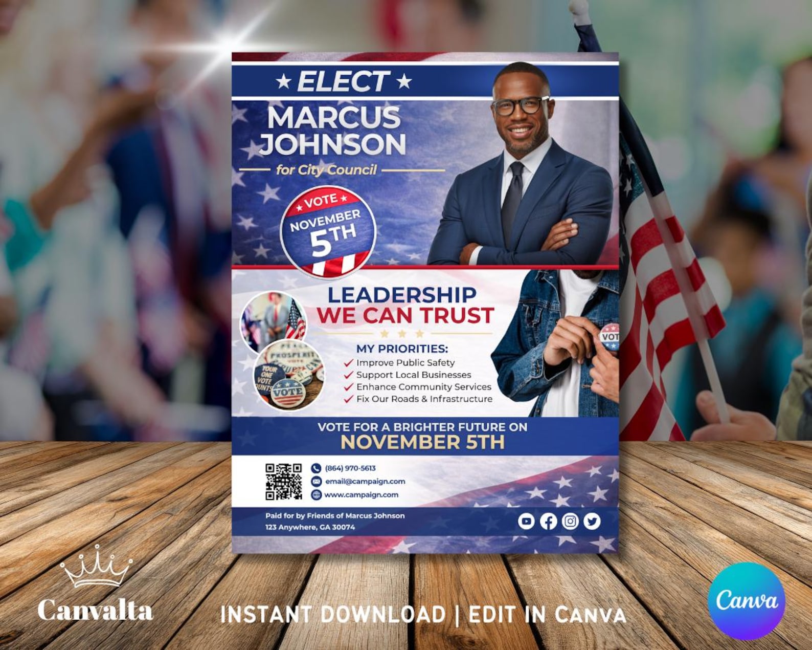 Editable Campaign Flyer | Political Flyer Template | Vote Flyer ...