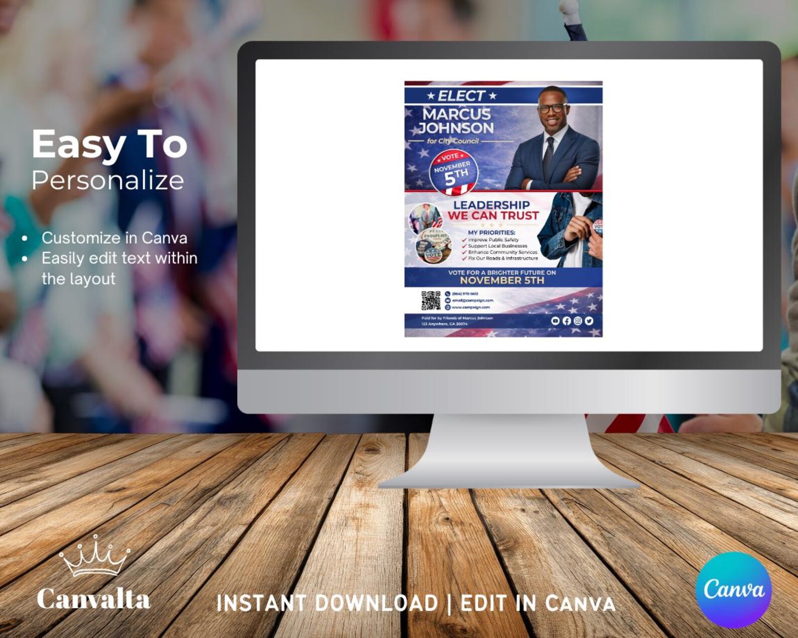 Editable Campaign Flyer | Political Flyer Template | Vote Flyer ...