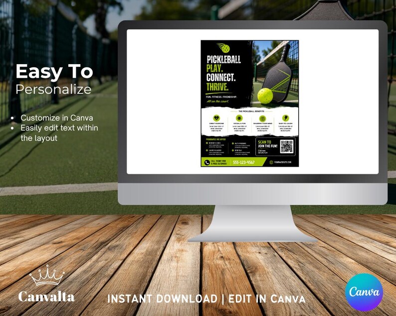 Pickleball Flyer Template | Pickleball Canva Flyer | Sports Event ...