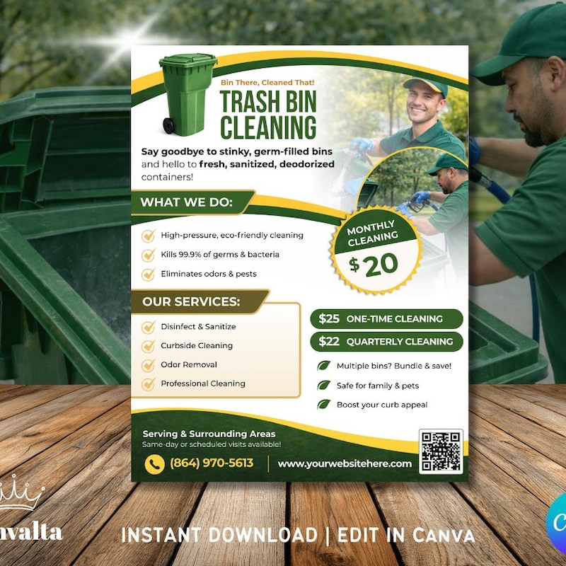 Trash Bin Cleaning Flyer - Etsy