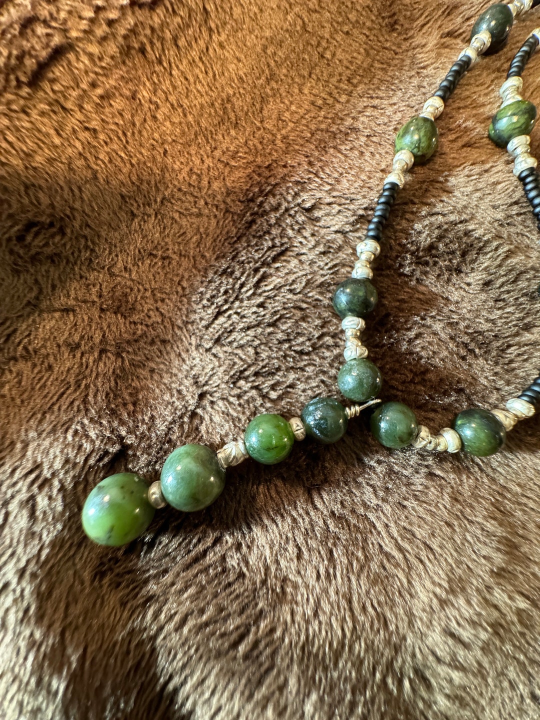 Green Jasper Gemstone Necklace-jasper Beaded Pendant-handmade Necklace ...