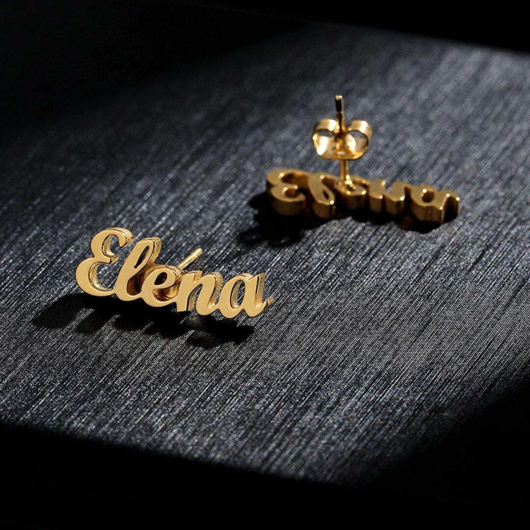 Custom Name Earring, Gold Earrings, Silver Earrings, Gift for Her, Mum ...