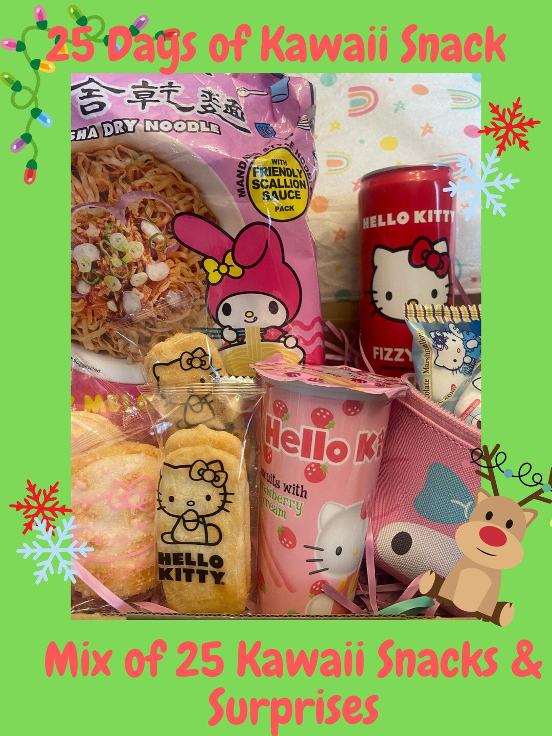25 Days of Kawaii Snacks christmas Countdown Pack - Etsy