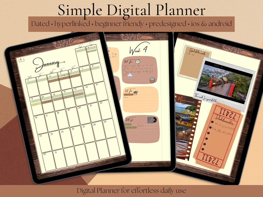 A Simple Digital Planner Ready to Use, 2023 Dated PDF, for Ipad ...