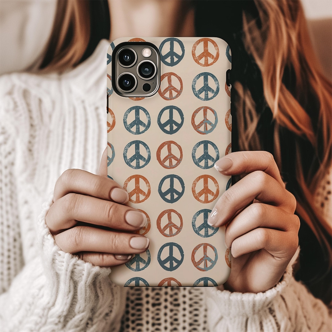 Hippie Peace Sign Phone Case iPhone 16 15 14 Pro Max Pixel Samsung ...