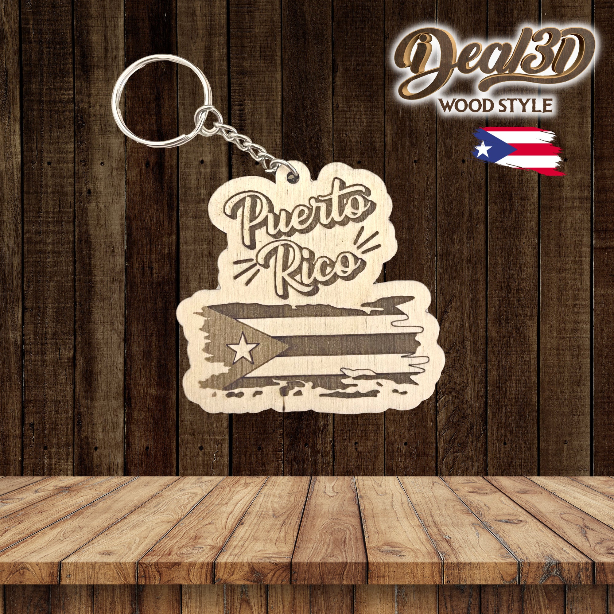 Flag Boricua Keychain/boricua Wood Keychain/ Llavero De Madera Boricua ...