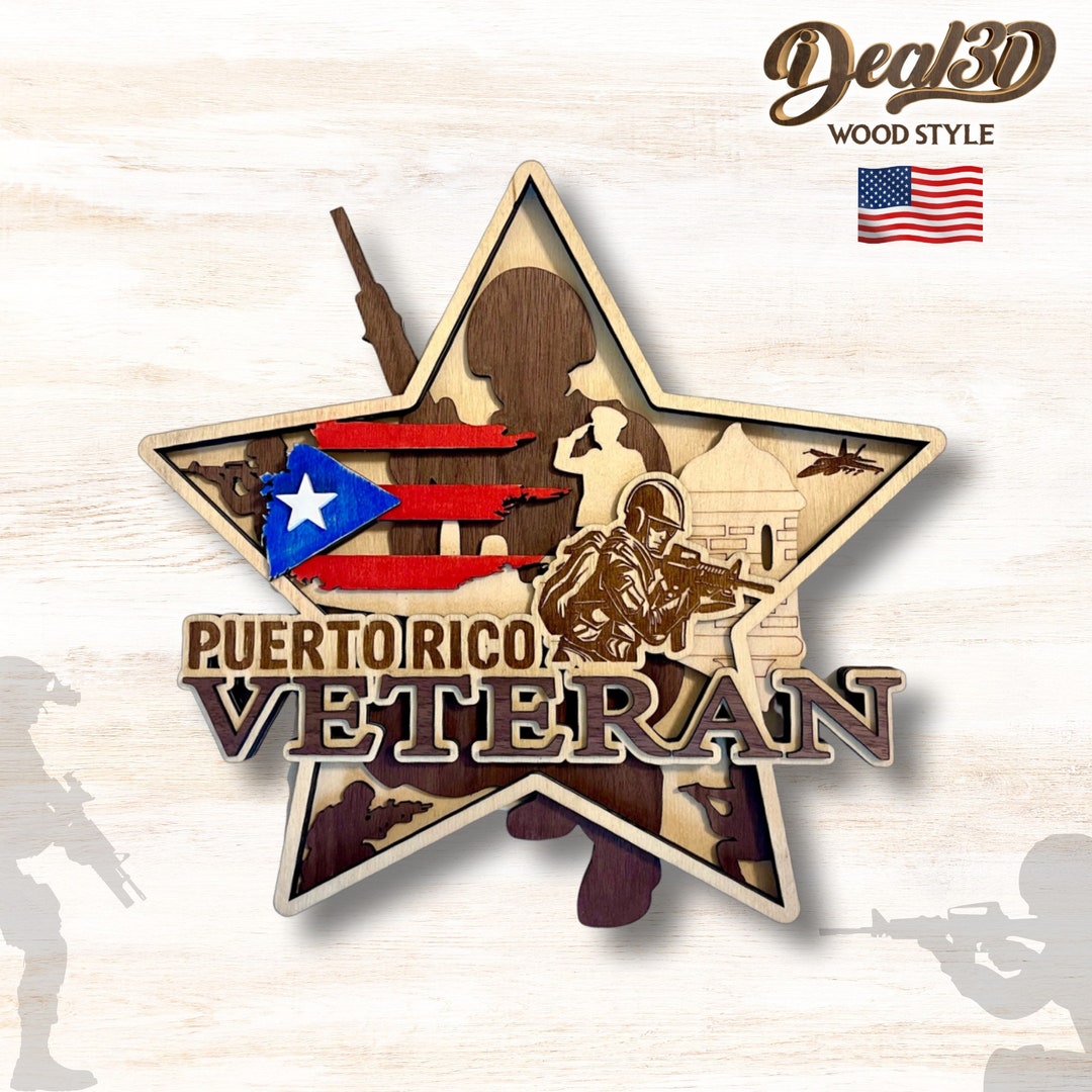 PR Veteran wall Frame Puerto Rico - Etsy