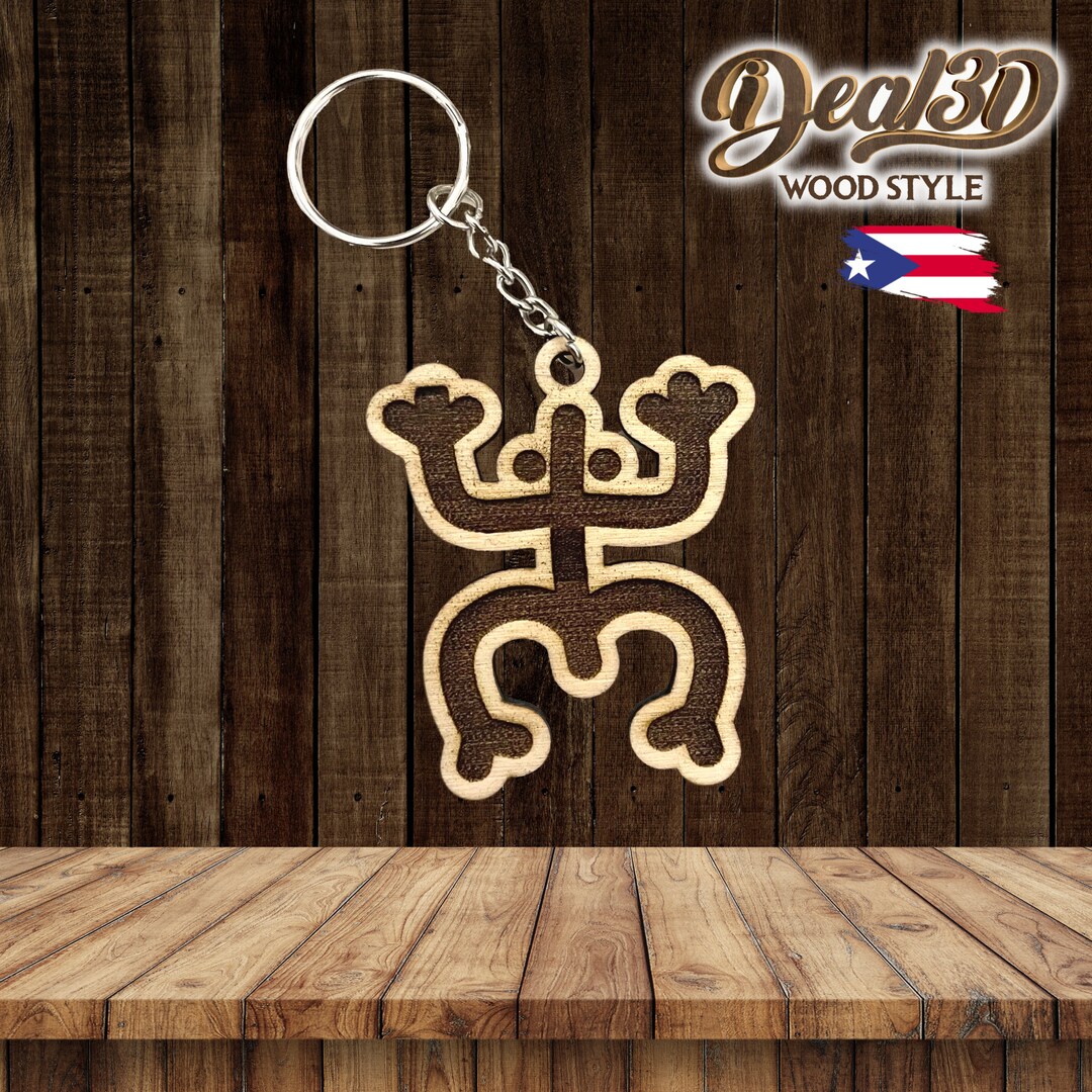 Coqui Taino-boricua Keychain/boricua Wood Keychain/ Llavero De Madera ...