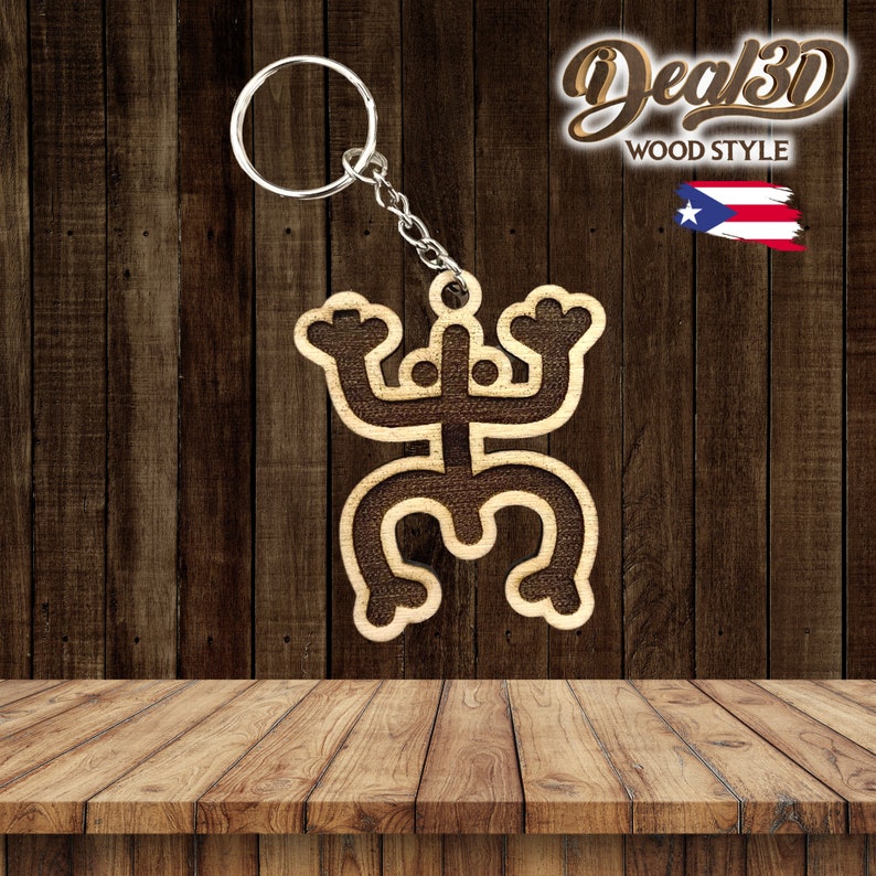 Coqui Taino-boricua Keychain/boricua Wood Keychain/ Llavero De Madera ...