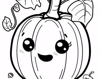 Printable Pumpkin Coloring Pages. Cute Halloween Coloring Pages. Kids ...