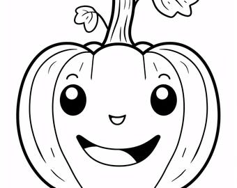 Printable Pumpkin Coloring Pages. Cute Halloween Coloring Pages. Kids ...