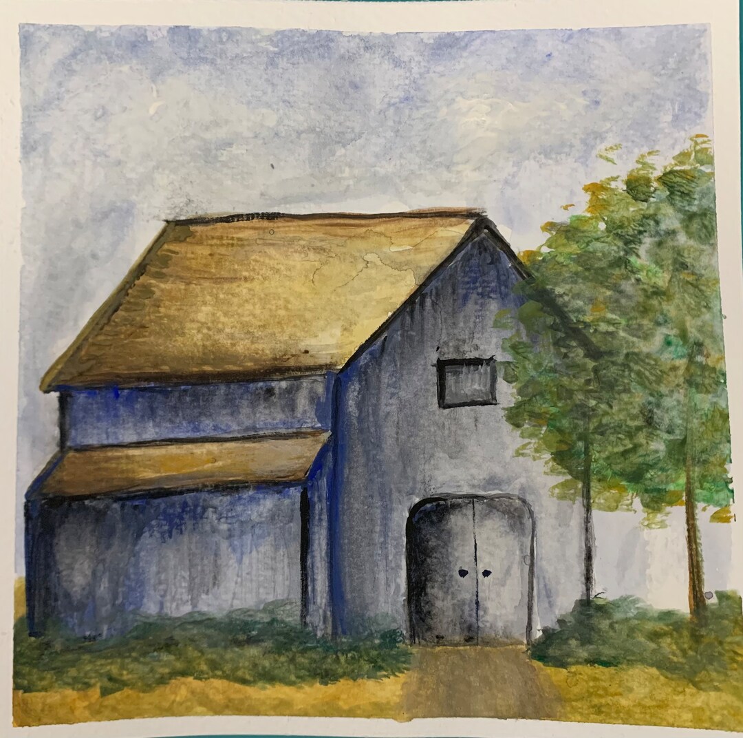 Old Barn Watercolor Barn Barn - Etsy