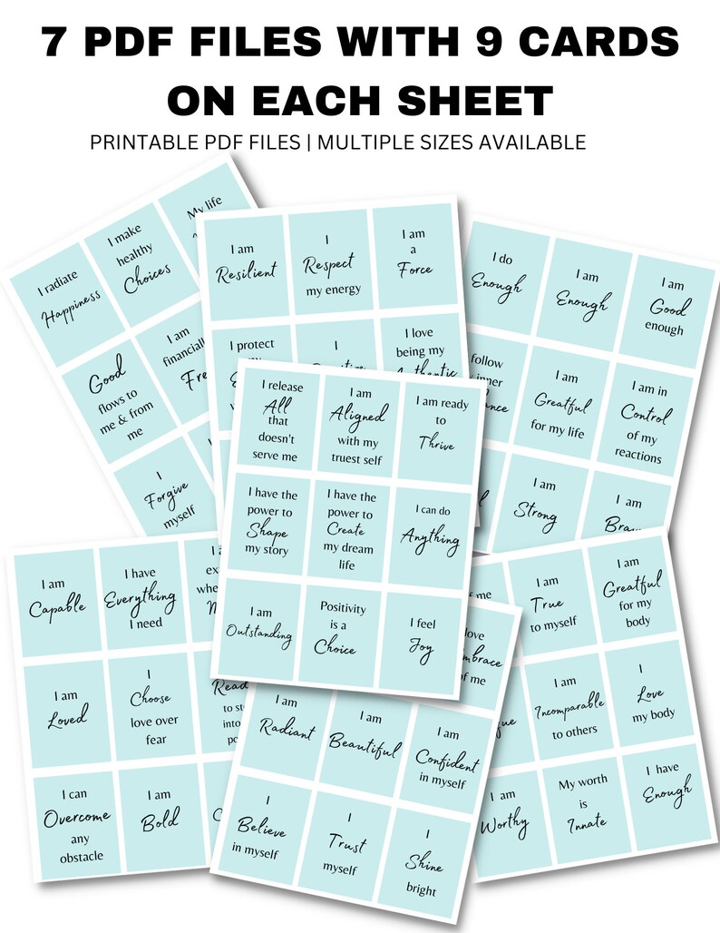 Positive Affirmation Card Deck, Vision Board Printables, Cards for Law ...