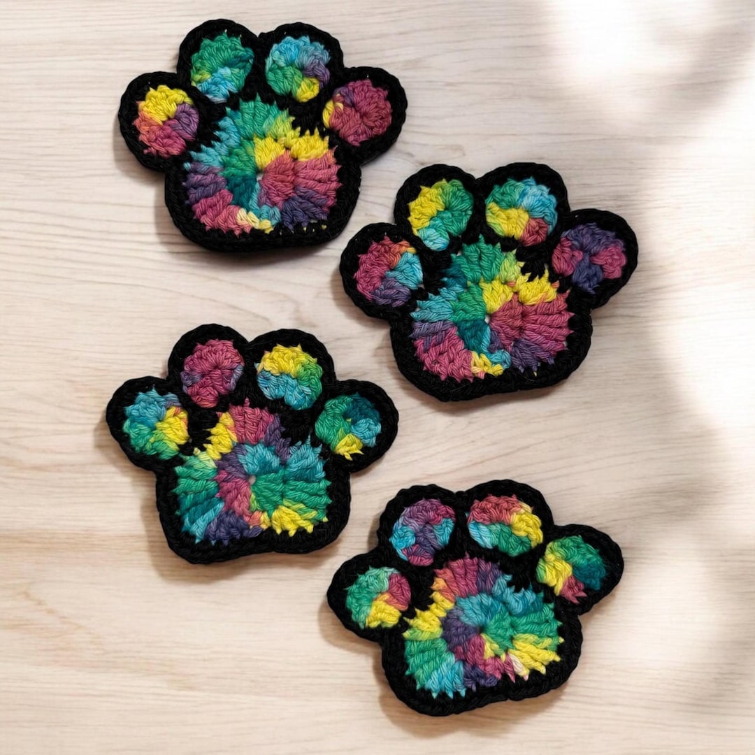 Paw Print Coasters Set of 4 - Gift for Pet Lovers, Handmade, Custom ...