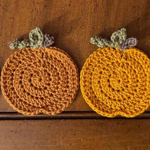Handmade Crochet Pumpkin Coasters Set of 4 Fall Inspired Pumpkin Drink ...