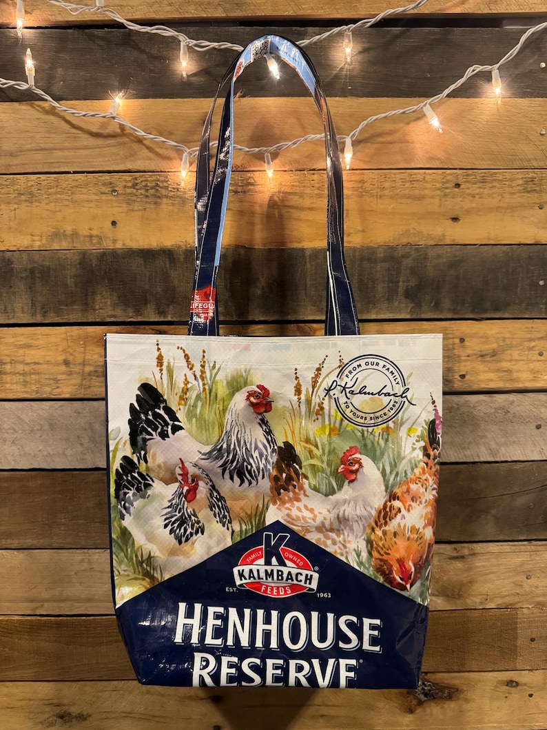 Large Tote Bag - Made From Recycled Feed Bags - Reusable Grocery Bag ...