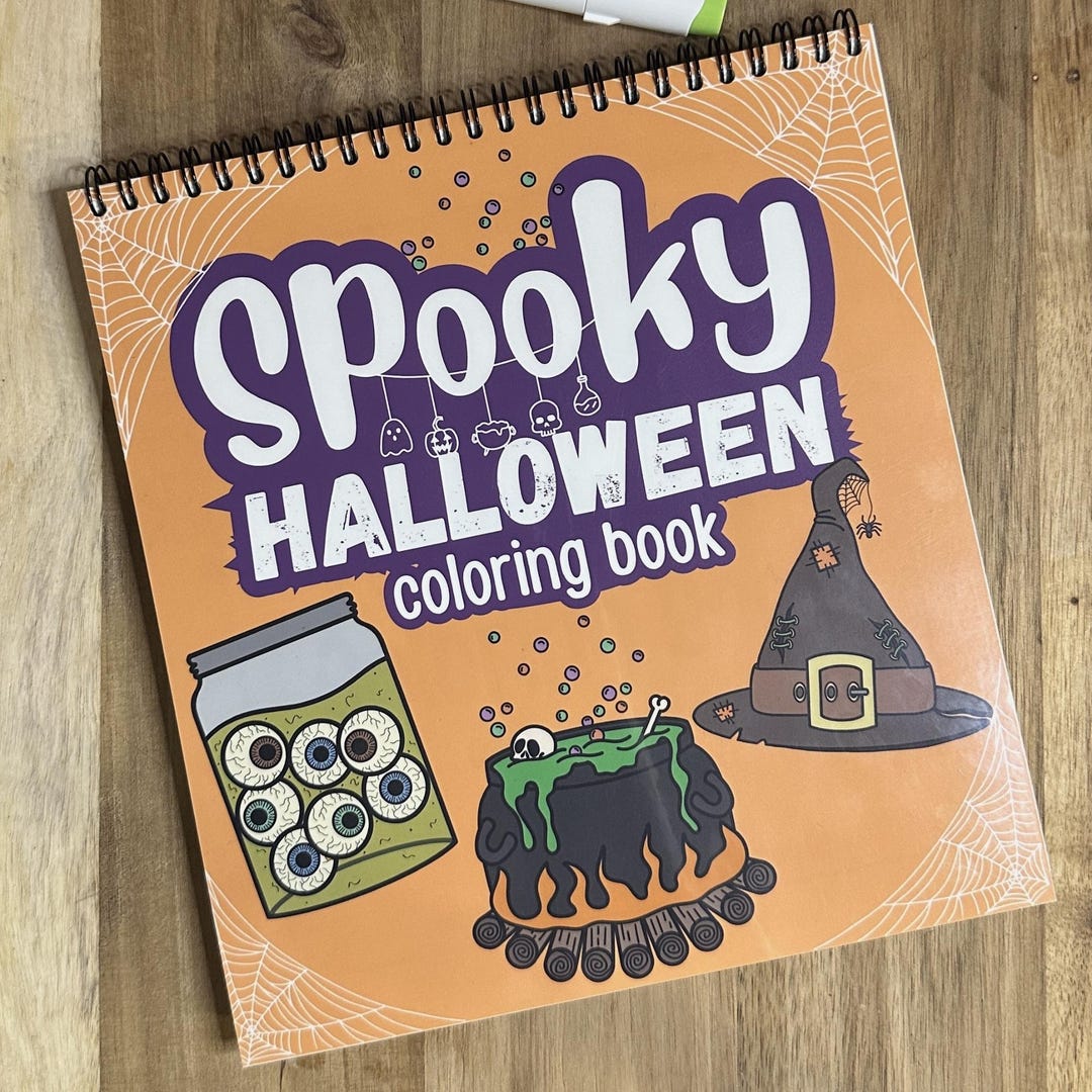 Spooky Halloween Coloring Book, Bold and Easy Coloring Book, Thick ...
