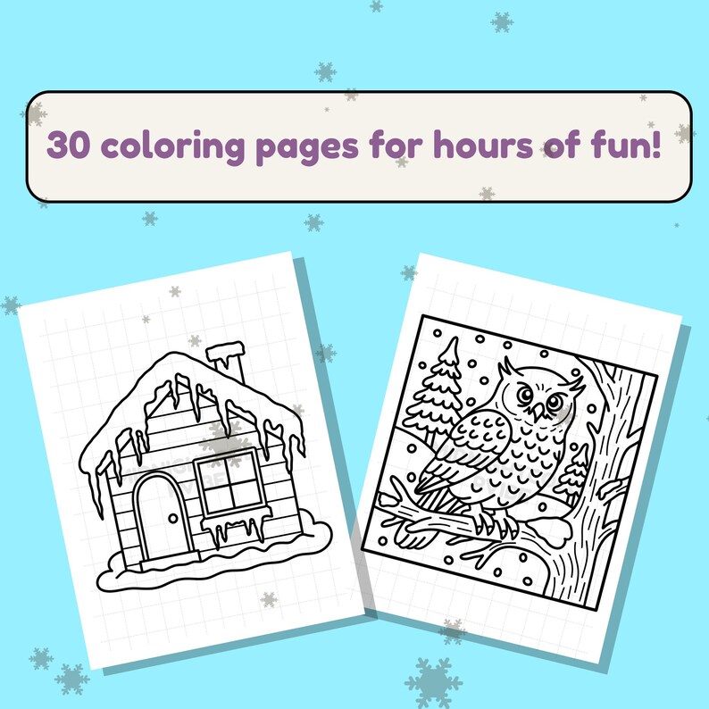 Winter Time Coloring Pages, 30 Printable Winter Inspired Pages, PDF ...