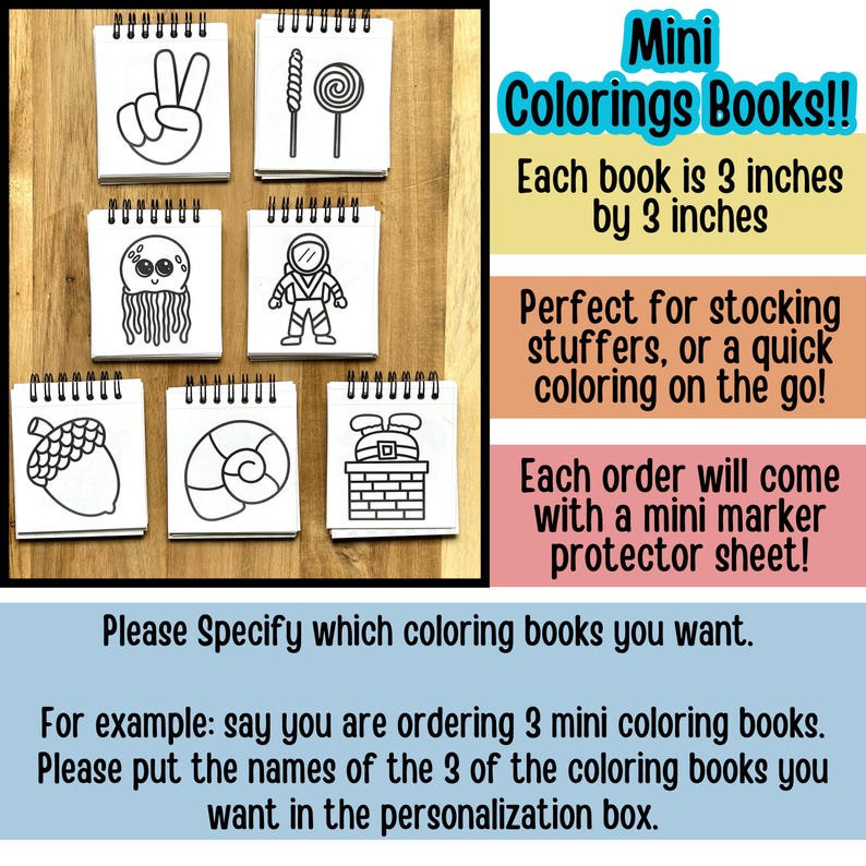 Mini Coloring Books, Travel Coloring Books, Stocking Stuffers, Kids ...