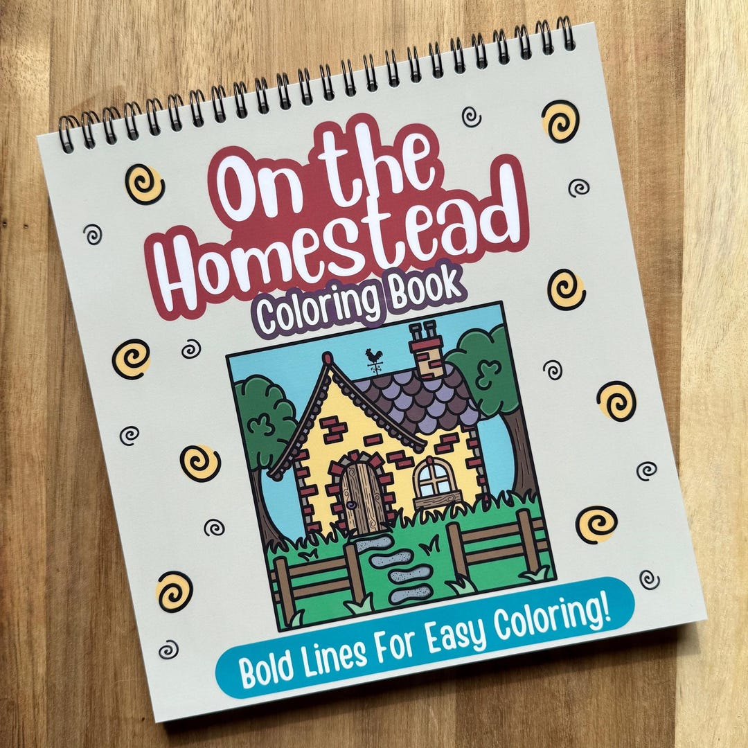 On the Homestead Coloring, Bold and Easy Coloring Book, Thick Lined ...