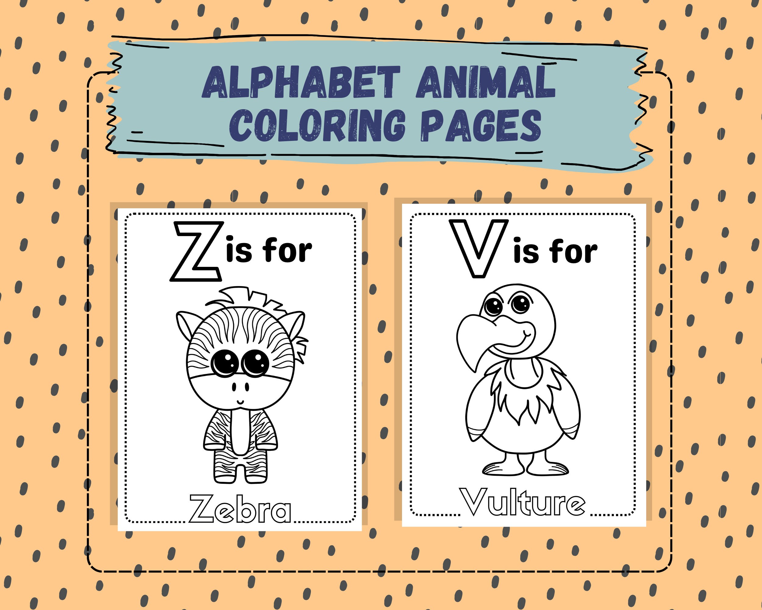 ABC Animal Coloring Pages, Coloring Pages for Kids, Learning Coloring ...