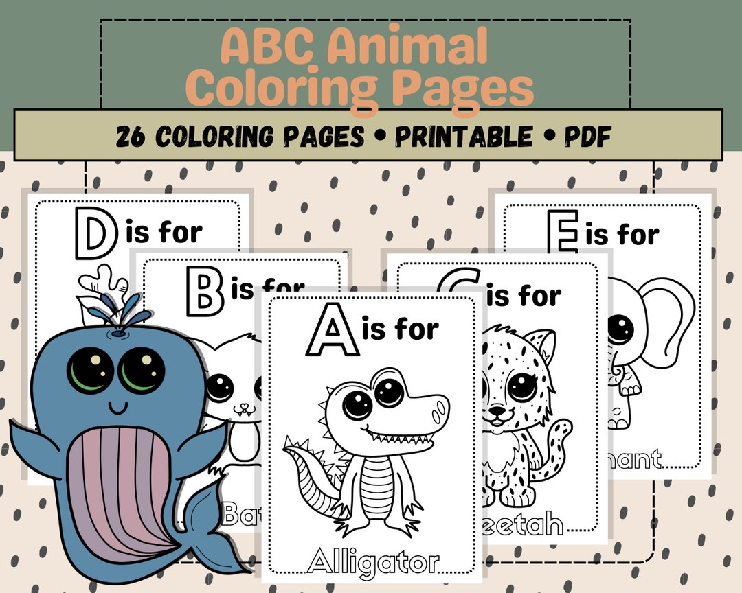 ABC Animal Coloring Pages, Coloring Pages for Kids, Learning Coloring ...