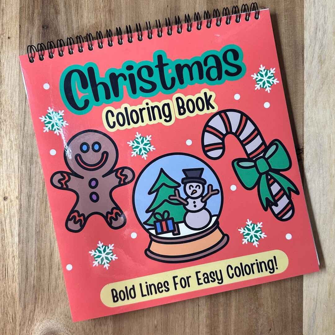 Christmas Coloring Book, Bold and Easy Coloring Book, Thick Lined, Easy ...