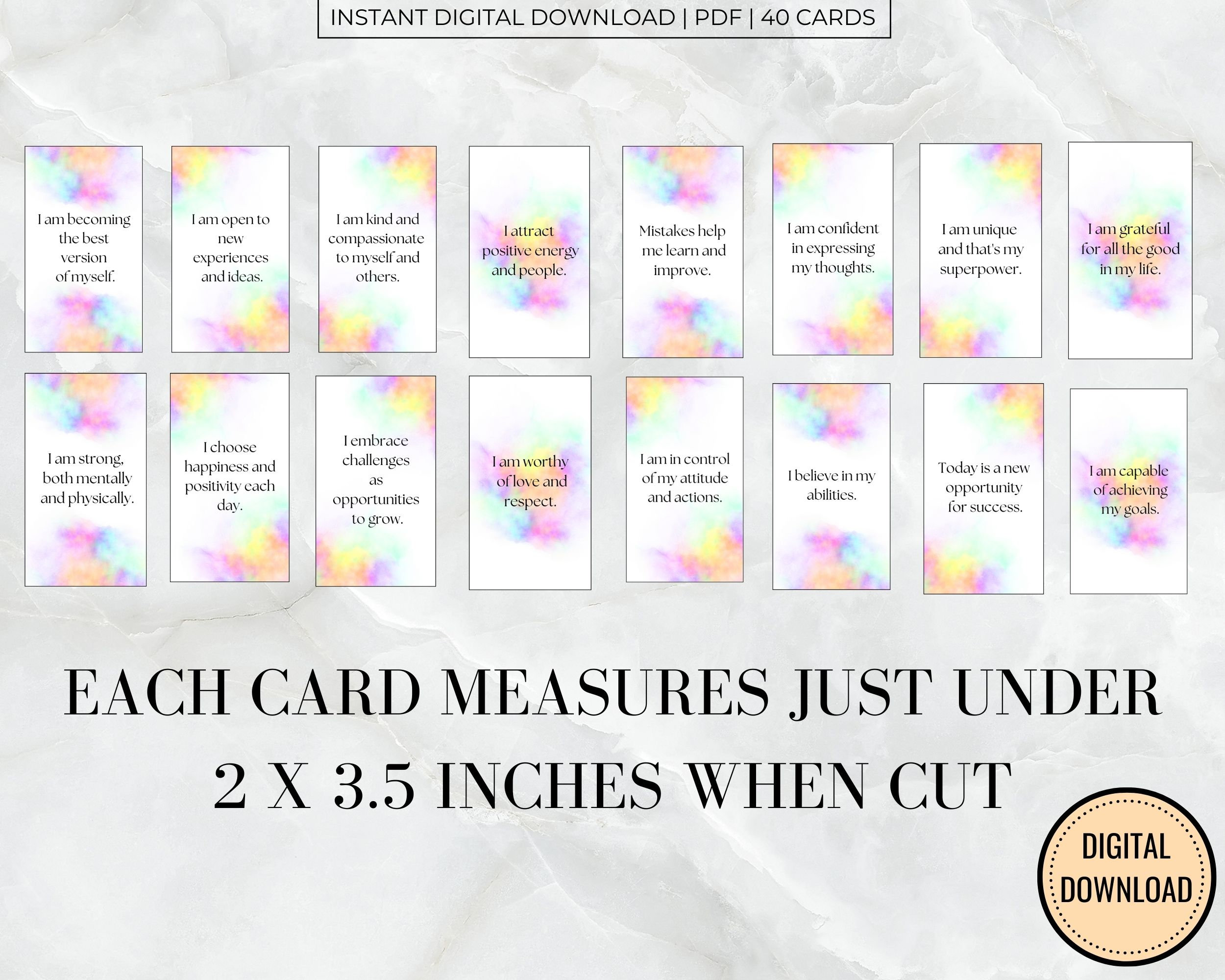 Daily Affirmations for Teens, Printable Affirmation Cards, Motivational ...