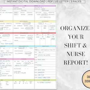 Nurse Report Sheet Med Surg, Nursing Brain, Hourly Layout Day & Night ...