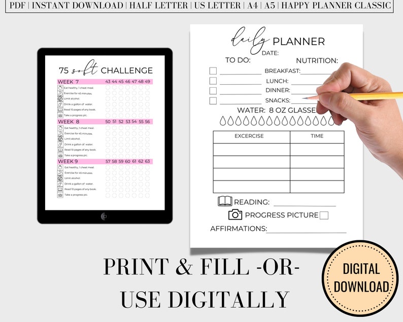 75 Soft Challenge Bundle Printable 75 Soft Tracker 75 Soft - Etsy
