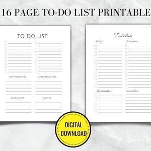 Printable To-do List Daily Weekly To-do Pdf Planner To-do - Etsy