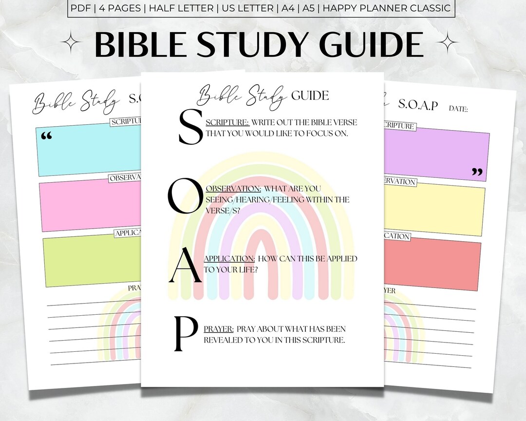 Bible Study Guide Printable, SOAP Bible Study Template, Bible Study PDF ...