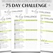 75 Day Challenge Printable, 75 Day Tracker, 75 Challenge Printable, 75 ...